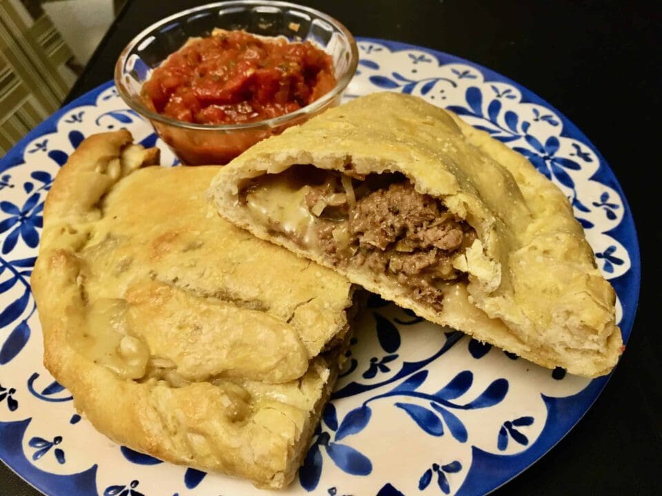 Calzone With Ground Beef And Chunky Marinara