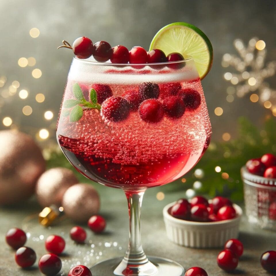 Sparkling vodka cranberry cocktail (The best recipe in the bunch!)