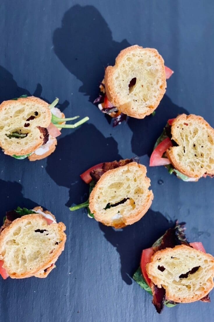 The BEST Mini-BLT Baguette Sandwiches