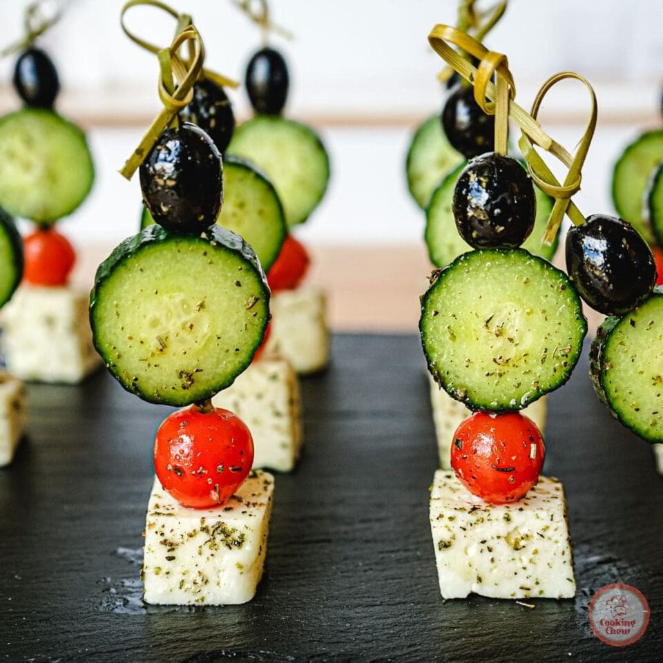 Easy Greek Salad Skewers Recipe