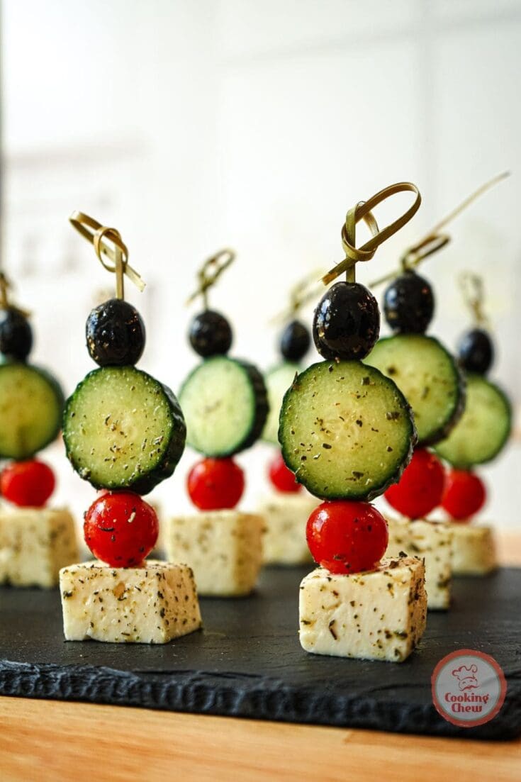Easy Greek Salad Skewers Recipe