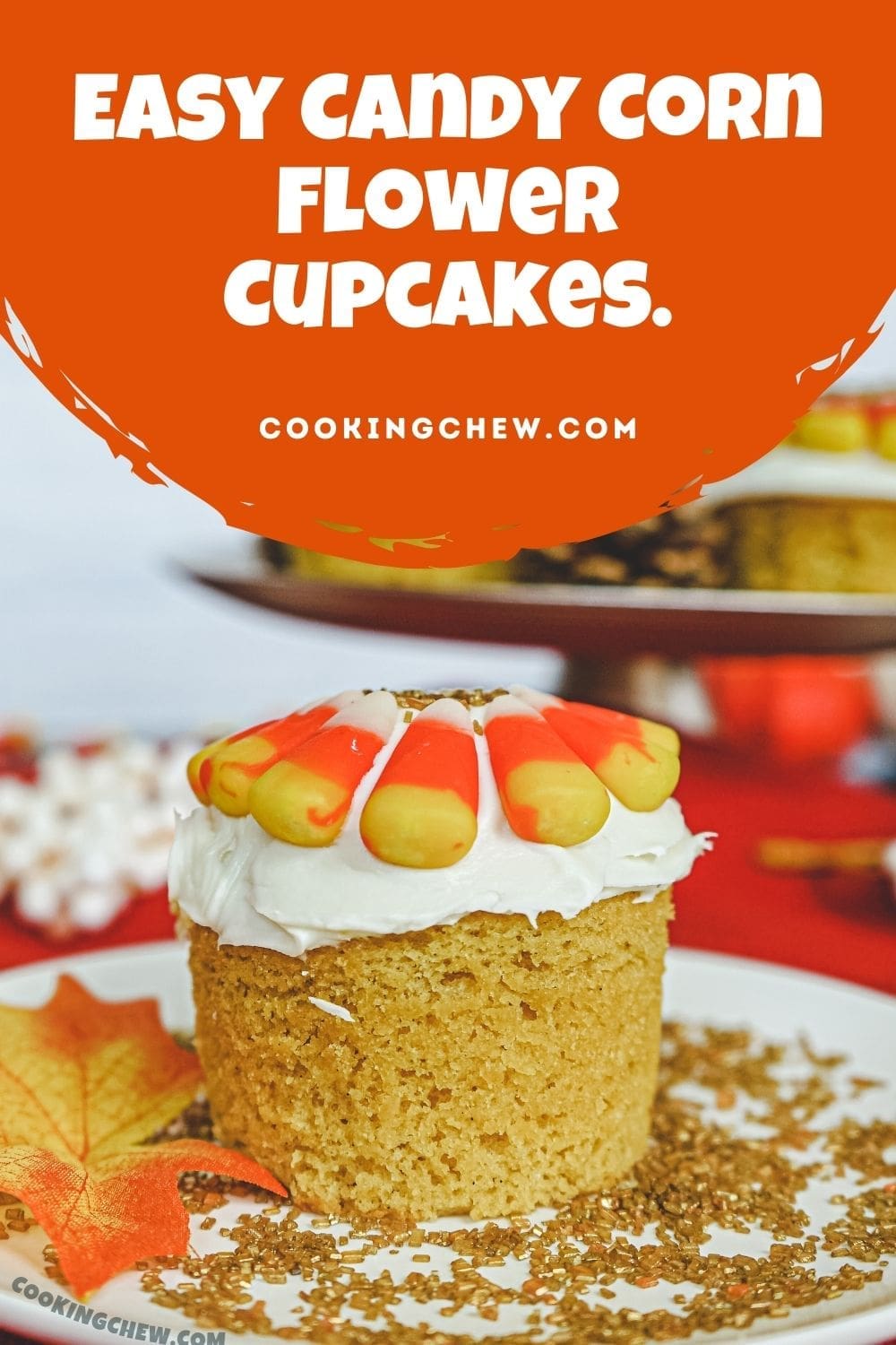 BEST Candy Corn Flower Cupcakes