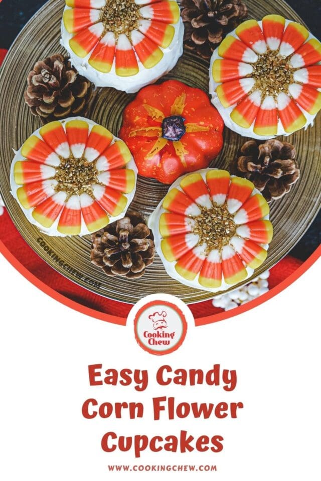 BEST Candy Corn Flower Cupcakes