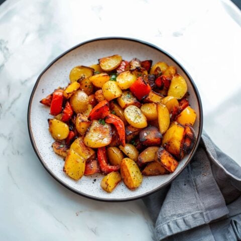 Easy Roasted Bell Peppers and Potatoes Recipe | 4 Ingredients or Less