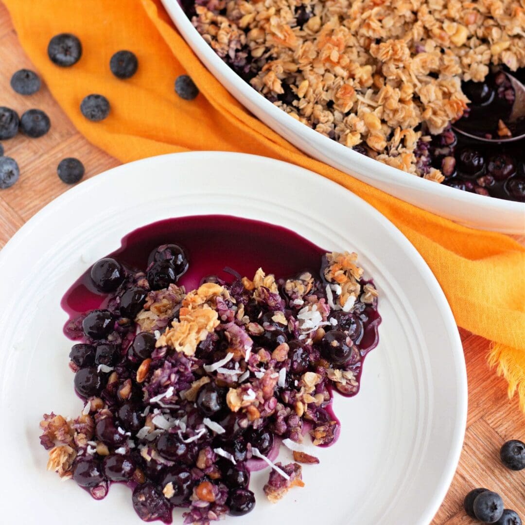 Easy Vegan Blueberry Crisp - Healthy & Delicious Dessert