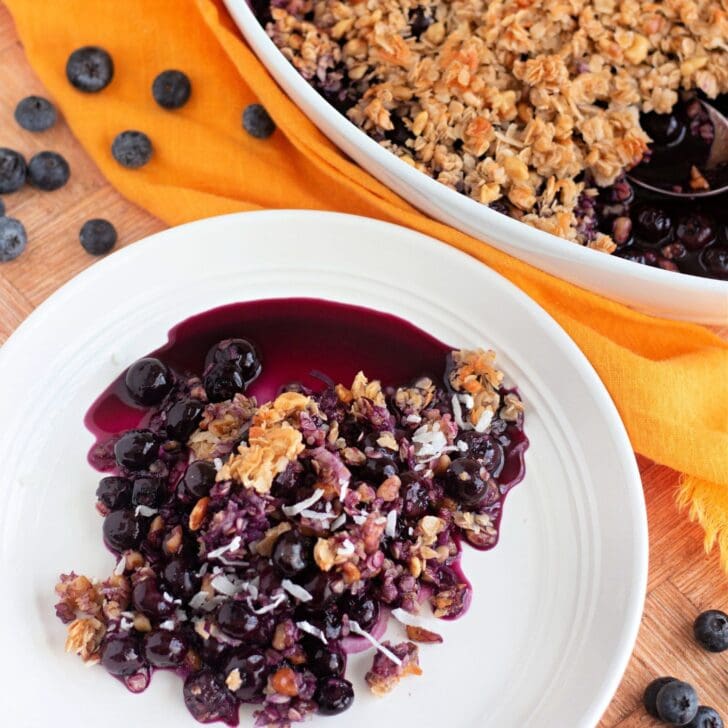 Easy Vegan Blueberry Crisp - Healthy & Delicious Dessert