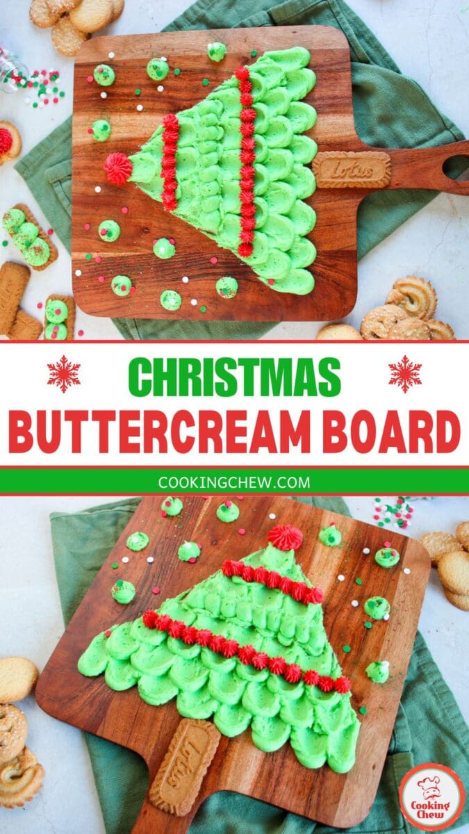 Buttercream Christmas Tree Board - Easy Holiday Dessert