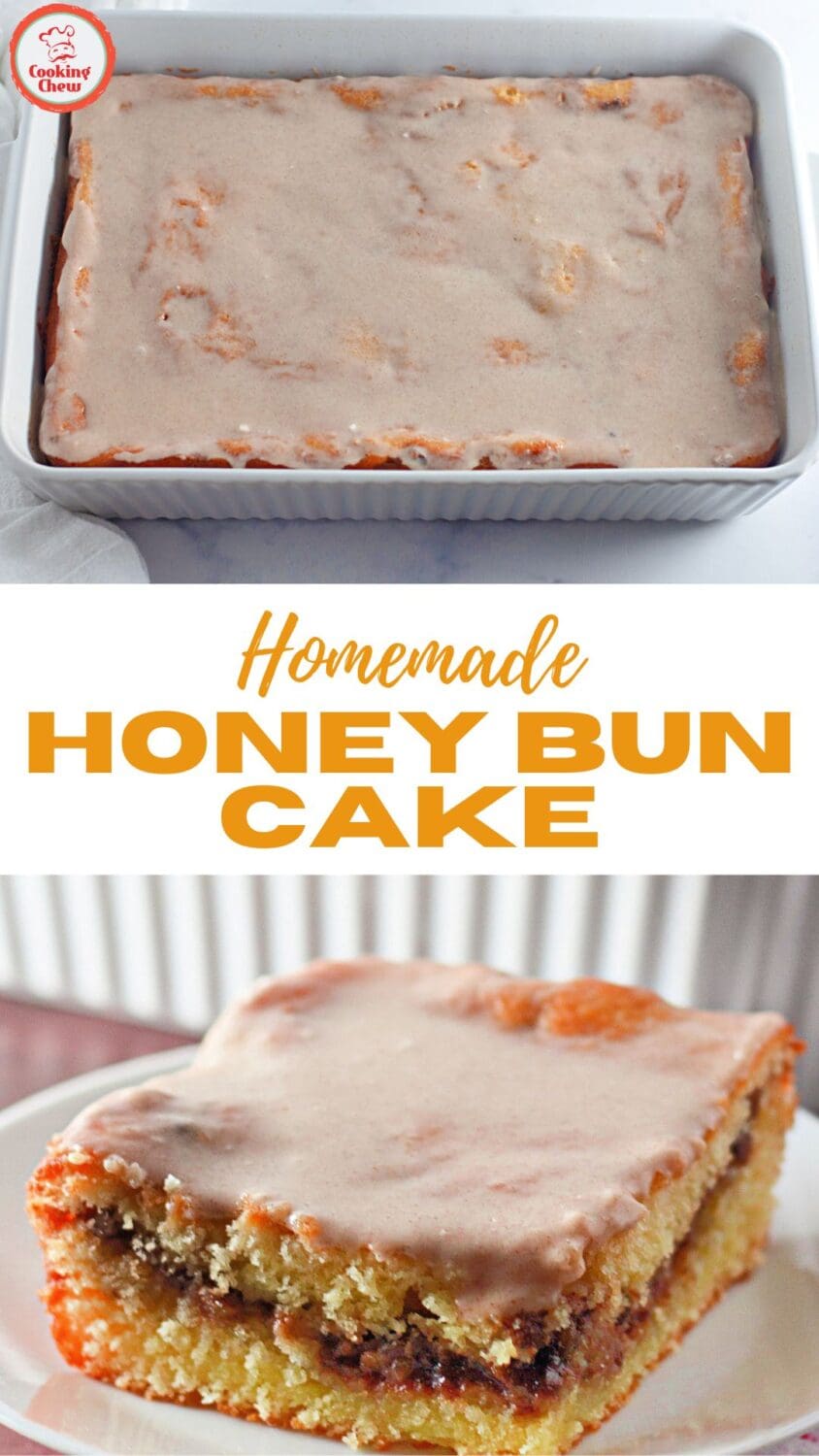 Honey Bun Cake Recipe - Gooey Cinnamon & Creamy Frosting