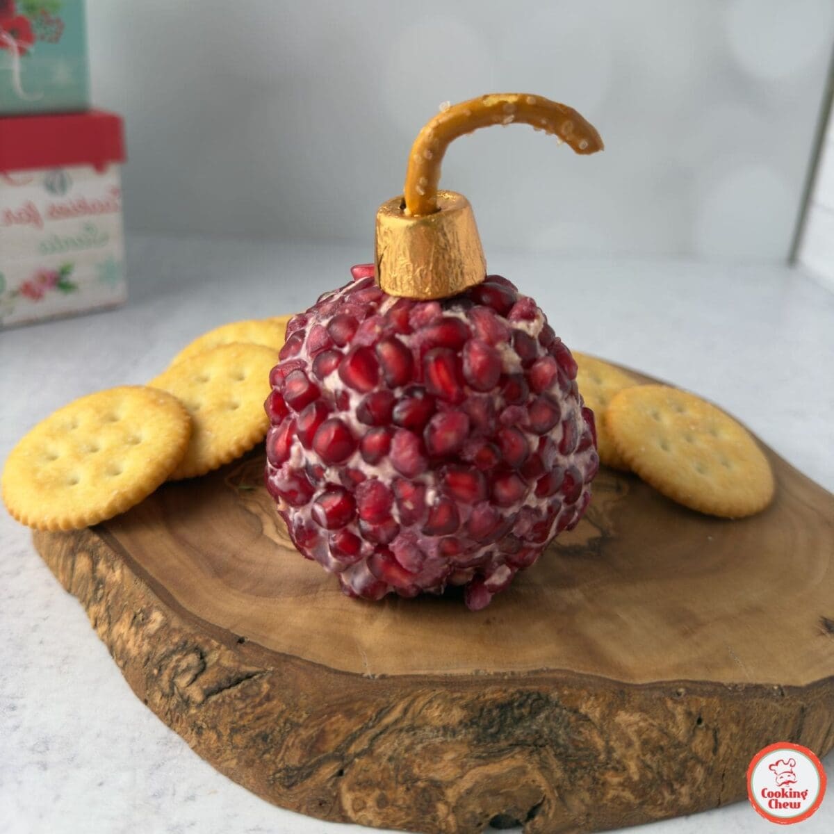 Pomegranate Christmas Ornament Cheese Ball Recipe