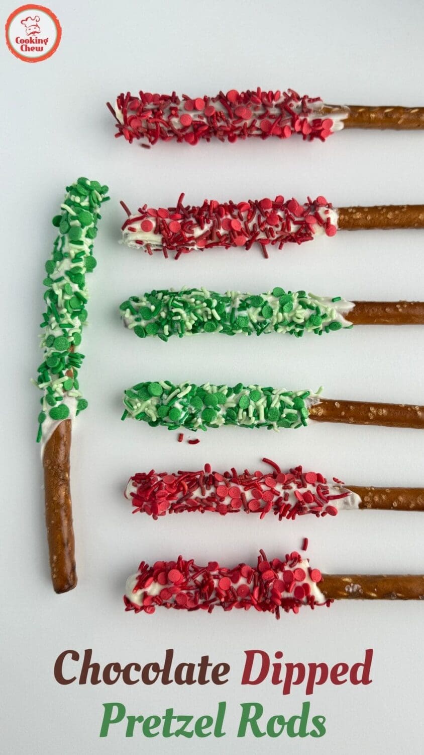 Christmas Chocolate Covered Pretzel Rods Recipe - Festive and Easy