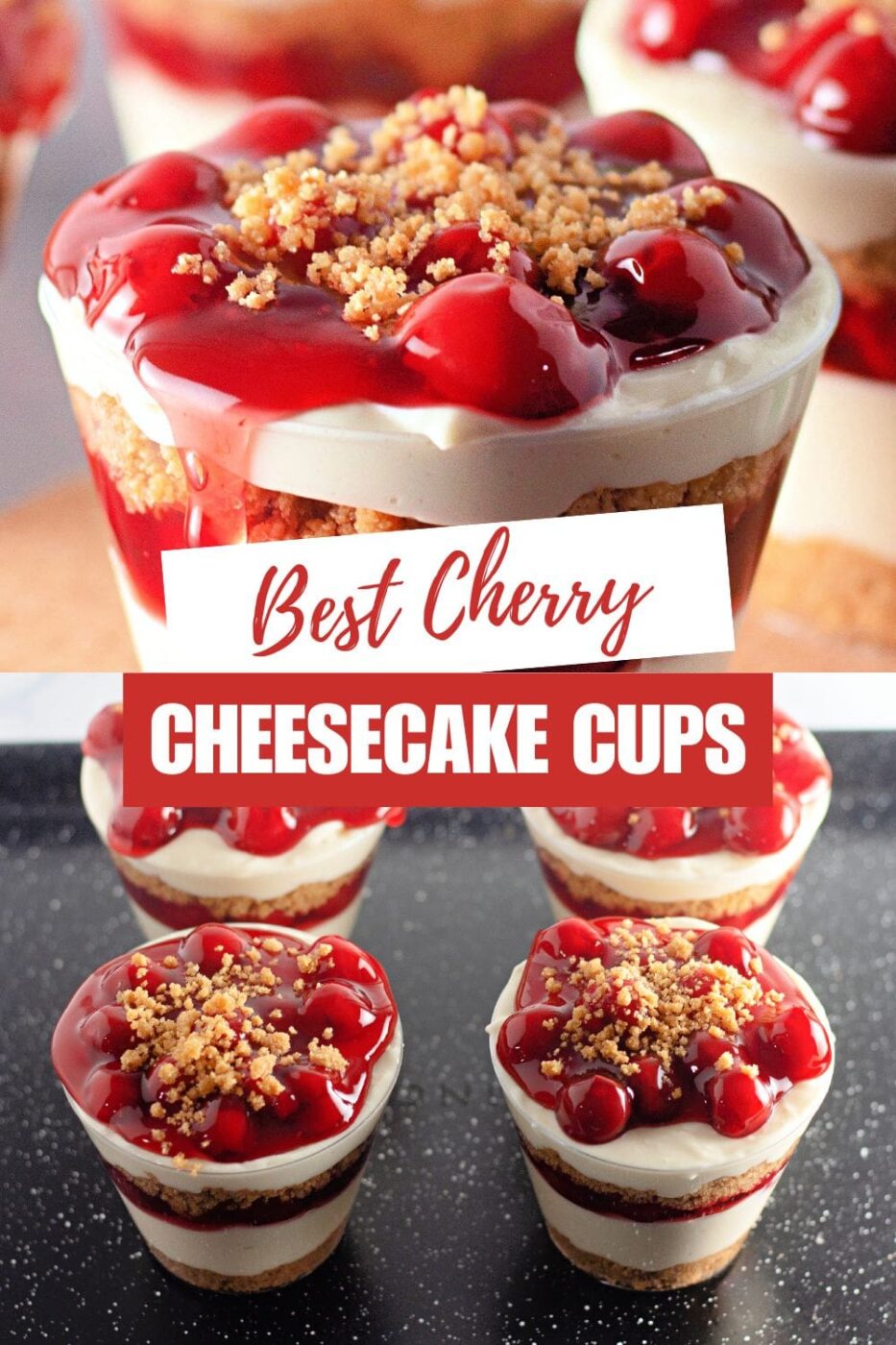 Cherry Cheesecake Cups Recipe | Easy No-Bake Mini Cheesecakes