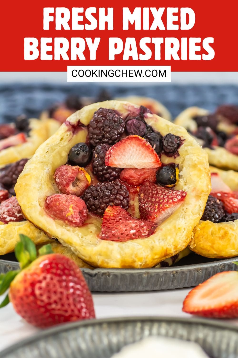 Mixed Berry Pastries Recipe | Easy Puff Pastry Dessert | CookingChew