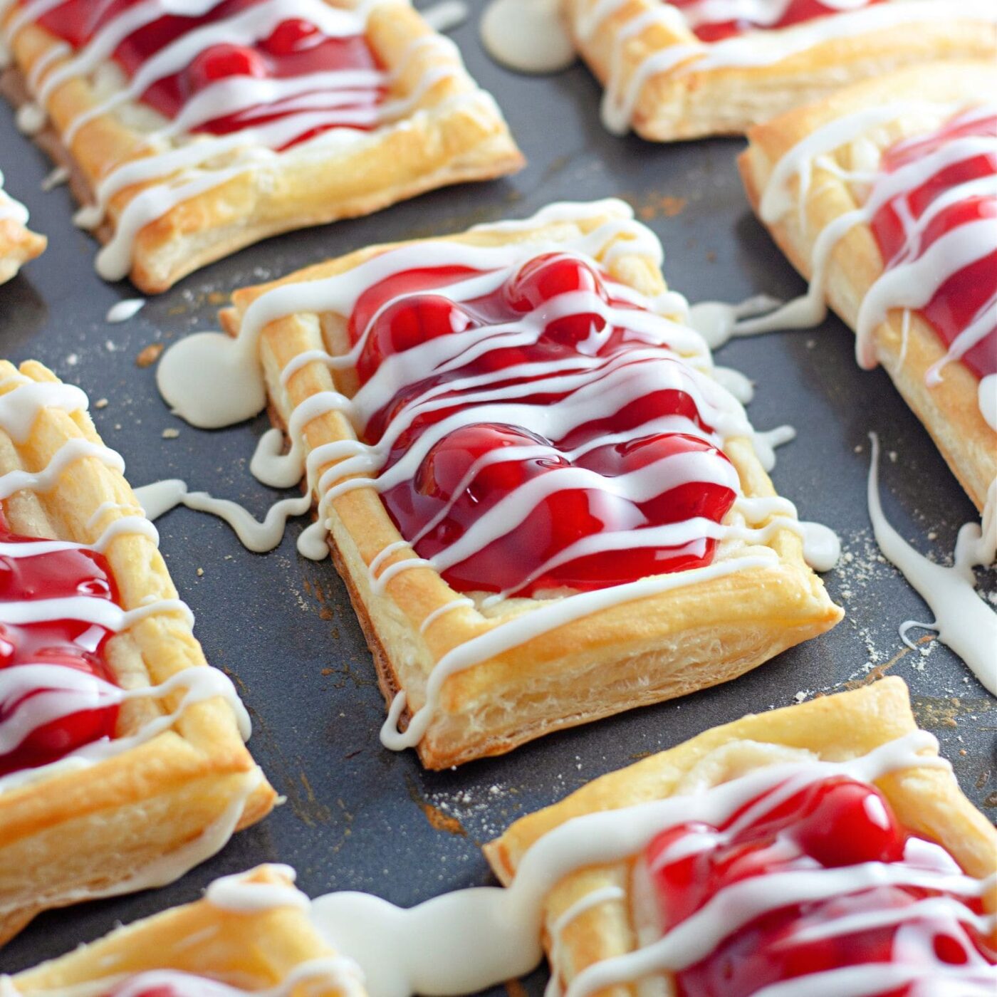 Cherry Danishes Recipe – Easy Puff Pastry with Cream Cheese & Cherries