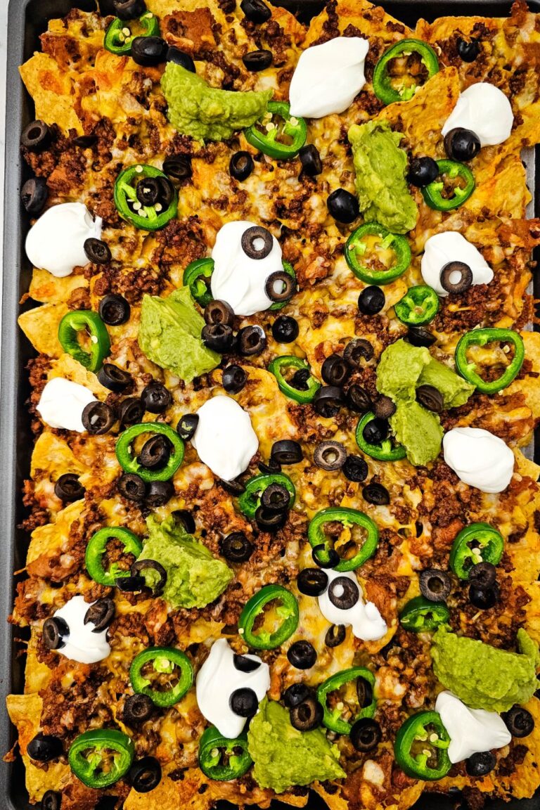 Sheet Pan Ground Beef Nachos - Cooking Chew